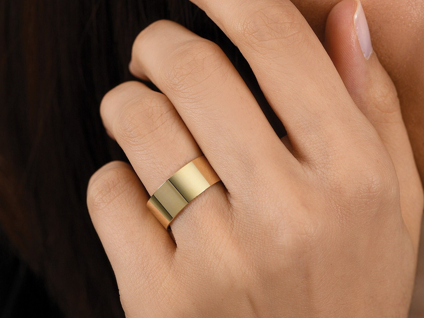 14k 8.00 Mm DOUBLE YELLOW SOLID Gold / Wedding Band Set for - Etsy