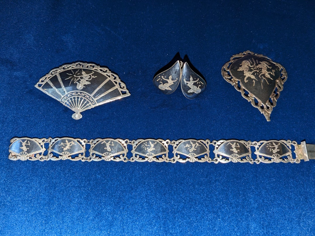 1960's Neillo Siam Silver Set Featuring Mekala Goddess of Lightning Thai Vintage Jewellery - Etsy