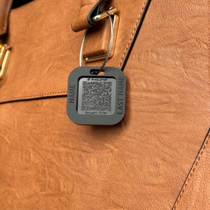 Custom Luggage Tag | QR Code | 6mm in Matte Black | Personalized ...