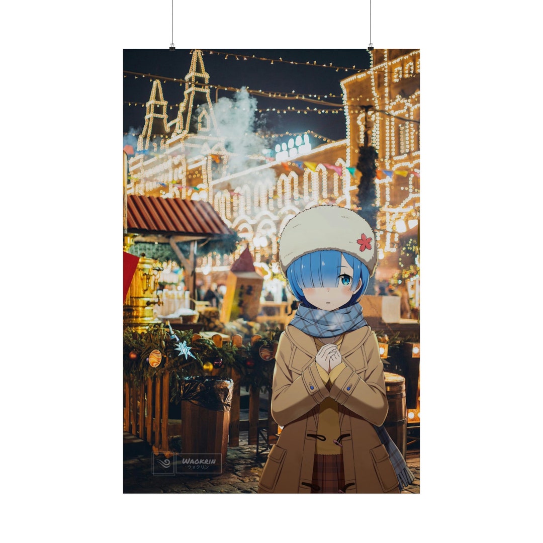 Kawaii Anime Waifu at a Christmas Fair Anime Cute Waifu Sexy Anime Girl ...