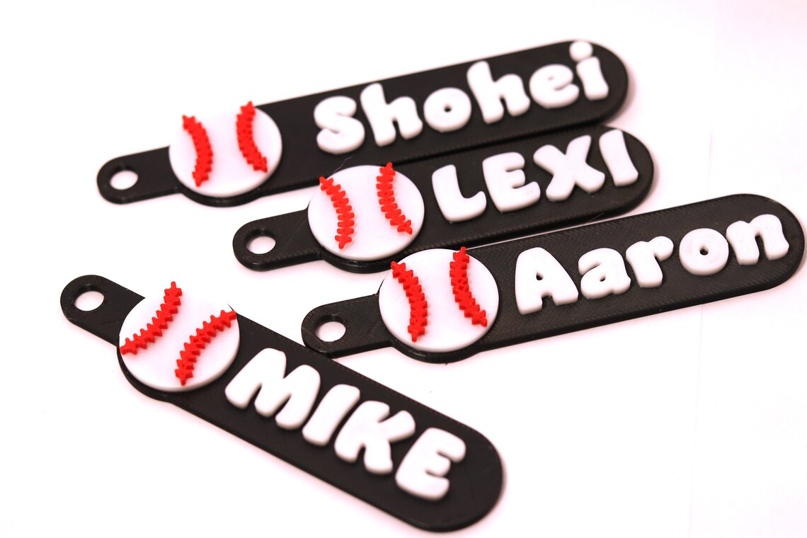 Bulk Discount - Baseball Personalized Keychain, Keyring, Bag Tag, Name ...