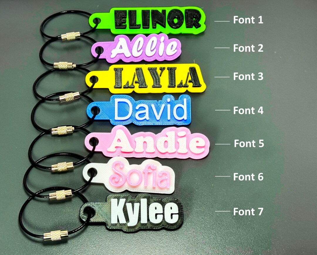 Custom Name Personalized 3D Name Tags, for Bags, Backpacks, Sports ...