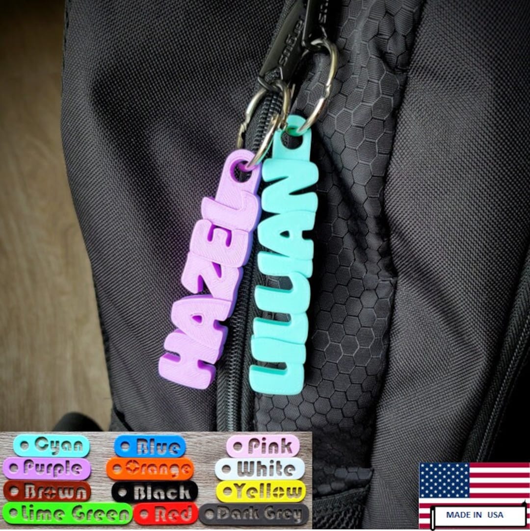 Custom Designs Personalized 3D Name Tags for Bags, Backpacks, Sports ...