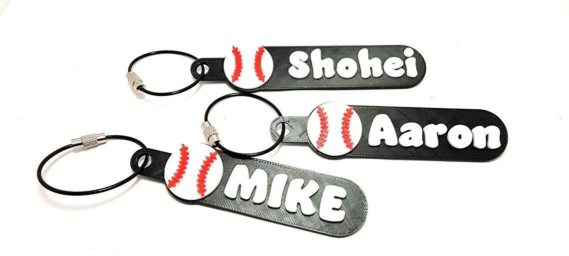 Bulk Discount - Baseball Personalized Keychain, Keyring, Bag Tag, Name ...