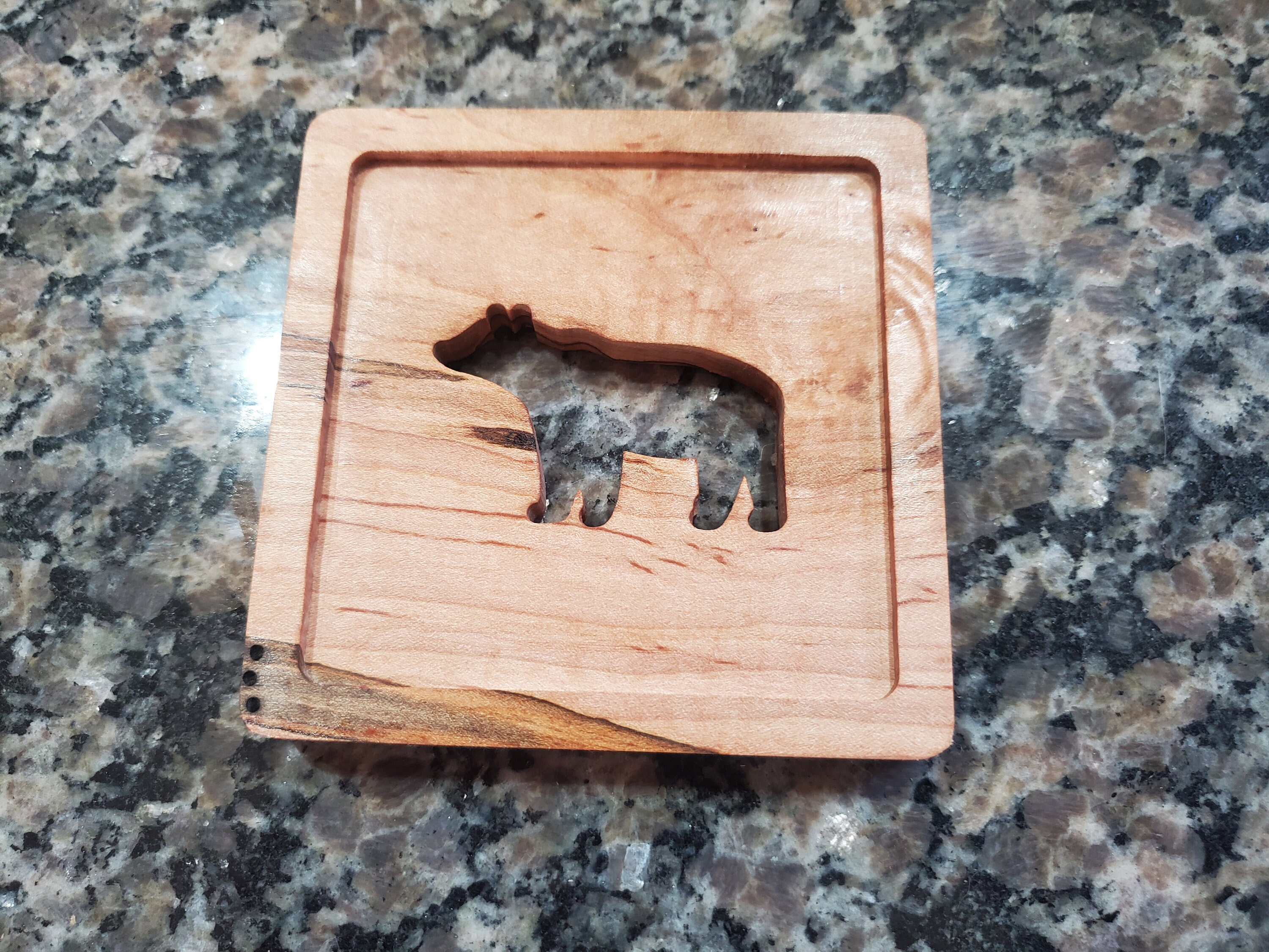 Handmade Wood Black Bear Coaster Set - Etsy