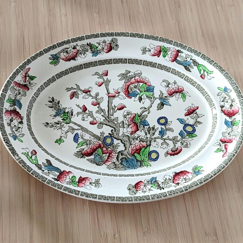 Alfred Meakin Indian Tree Gravy Boat With Plate - Staffordshire England ...