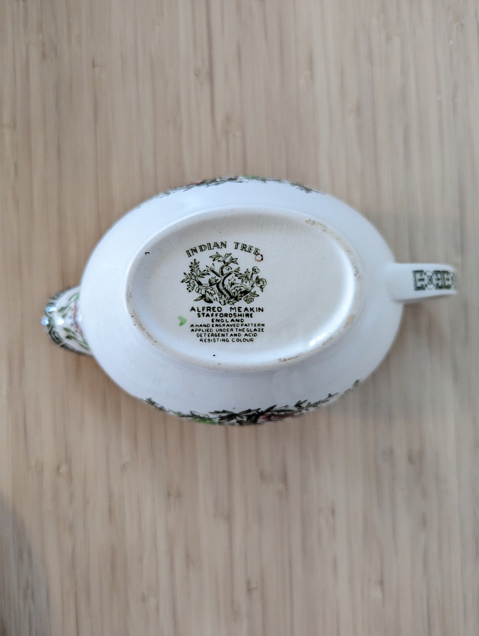 Alfred Meakin, Indian Tree Gravy Boat & Plate. Staffordshire Dinner ...