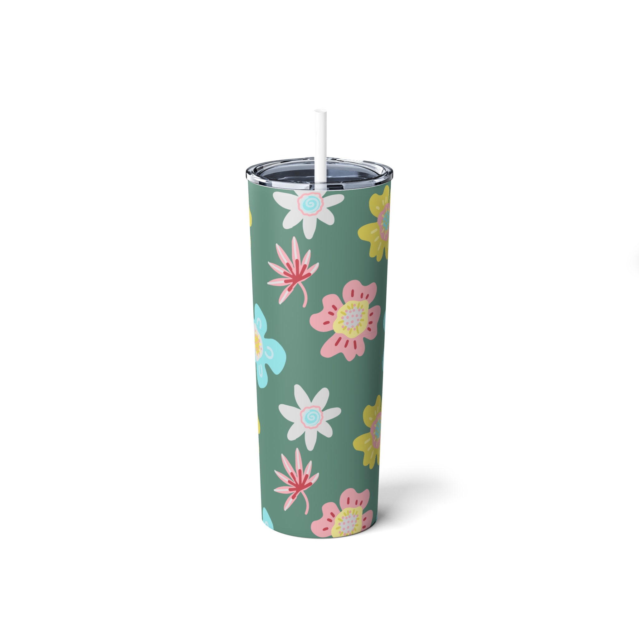 Green Retro Flower 20oz Tumbler Wrap PNG Digital Download - Etsy
