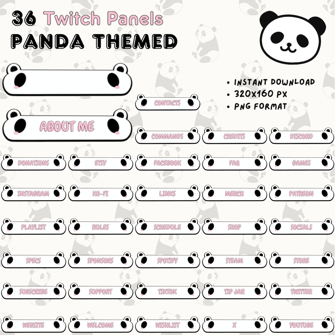 36 Cute Panda Twitch Panels - Etsy