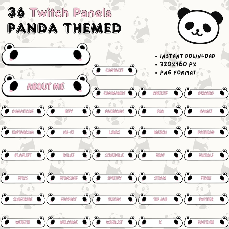 36 Cute Panda Twitch Panels - Etsy
