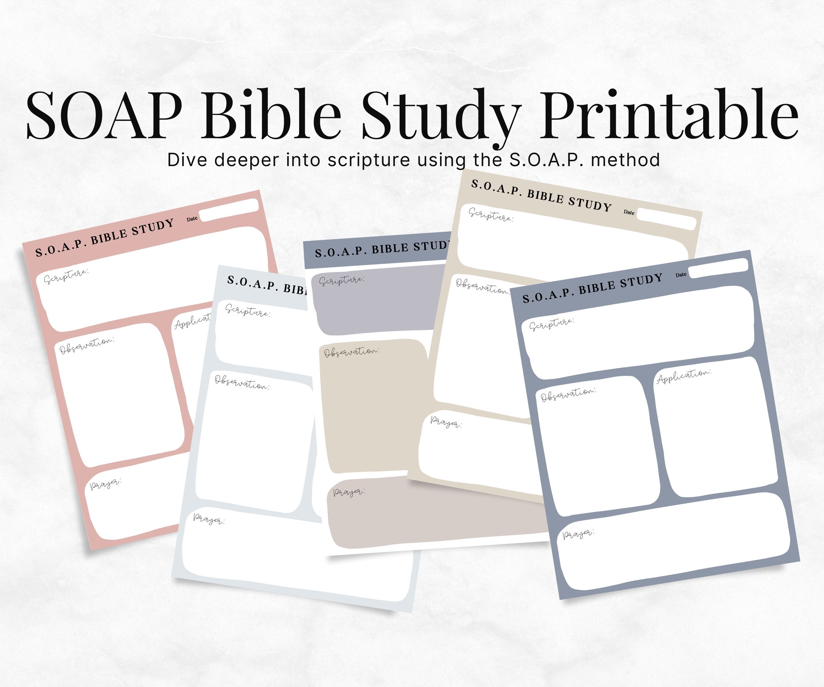 SOAP Bible Study Printable | Digital Printable Bible Study Guide | SOAP ...