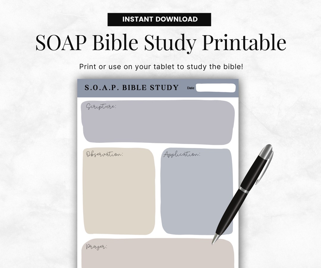SOAP Bible Study Printable | Digital Printable Bible Study Guide | SOAP ...