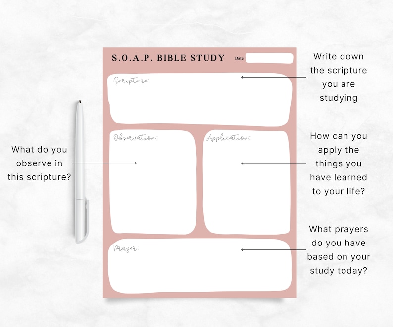 SOAP Bible Study Printable | Digital Printable Bible Study Guide | SOAP ...