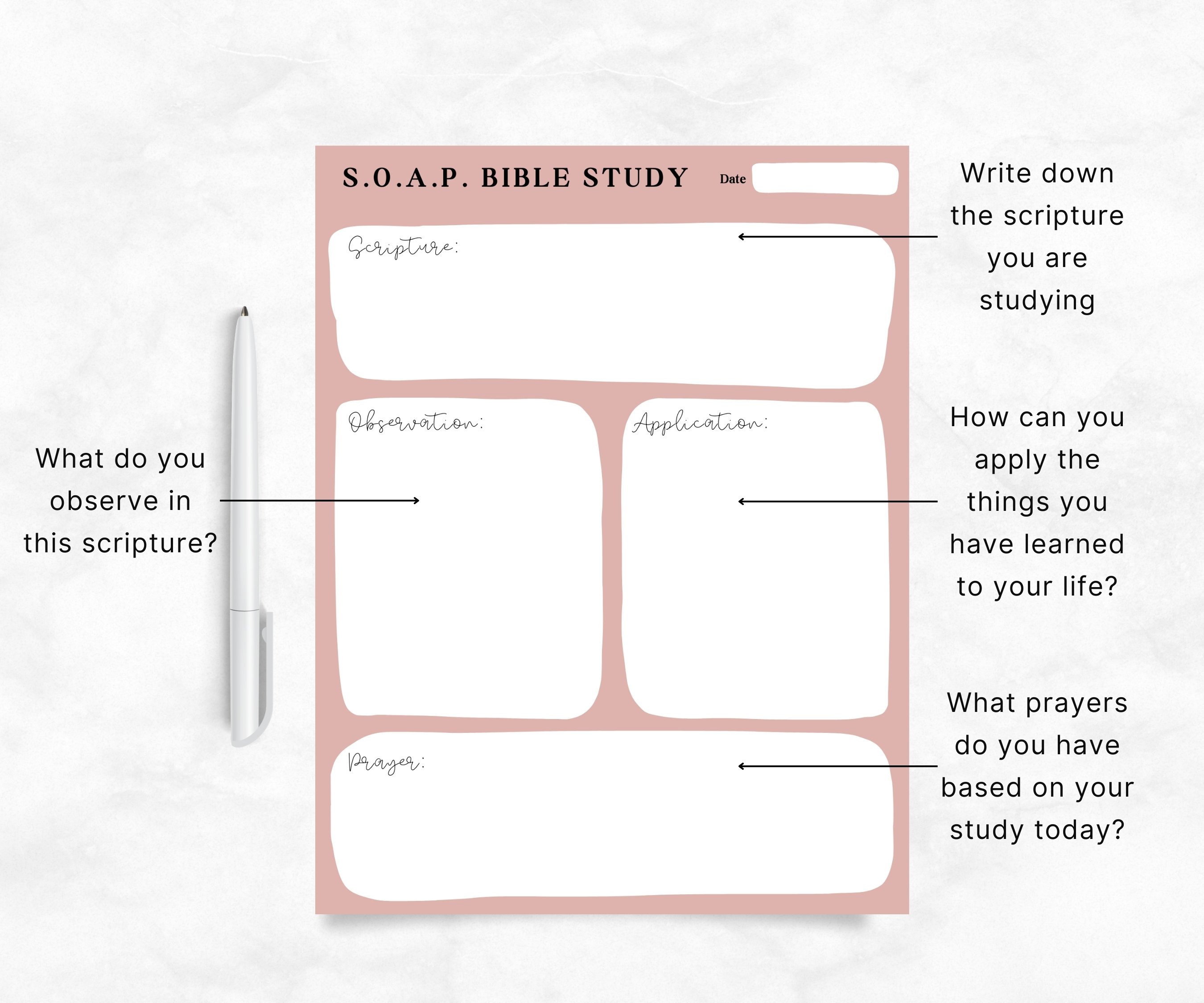 SOAP Bible Study Printable | Digital Printable Bible Study Guide | SOAP ...