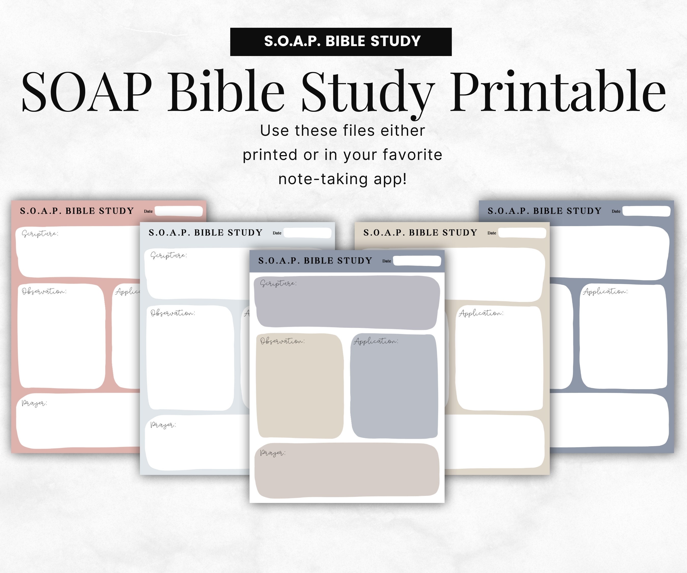 SOAP Bible Study Printable | Digital Printable Bible Study Guide | SOAP ...