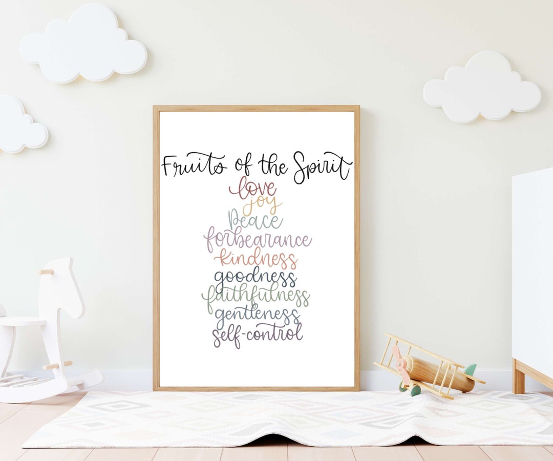 Fruit of the Spirit Wall Art Printable Download, Bible Verse Wall Art ...