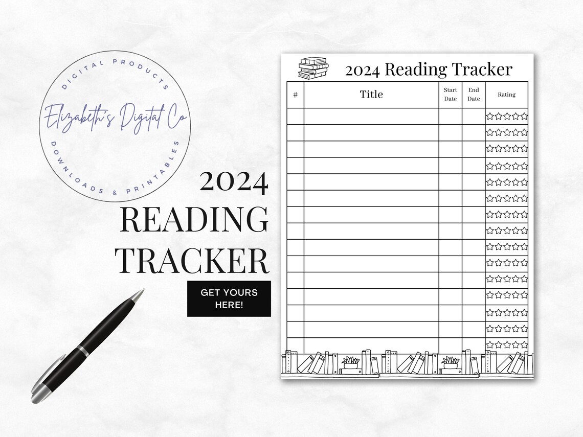 2024 Printable Reading Tracker, Printable Book Log, Reading Planner ...