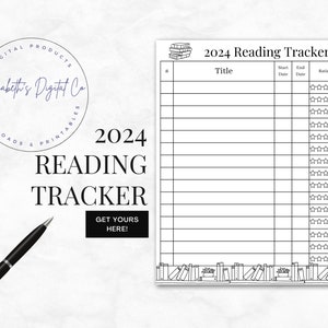 2024 Printable Reading Tracker, Printable Book Log, Reading Planner ...