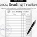 2024 Printable Reading Tracker, Printable Book Log, Reading Planner ...