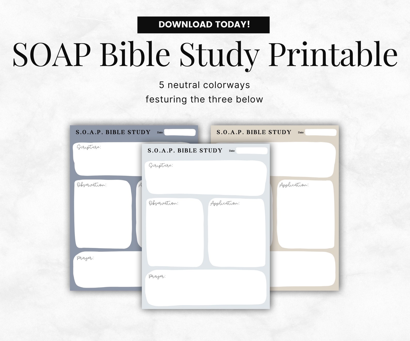 SOAP Bible Study Printable | Digital Printable Bible Study Guide | SOAP ...