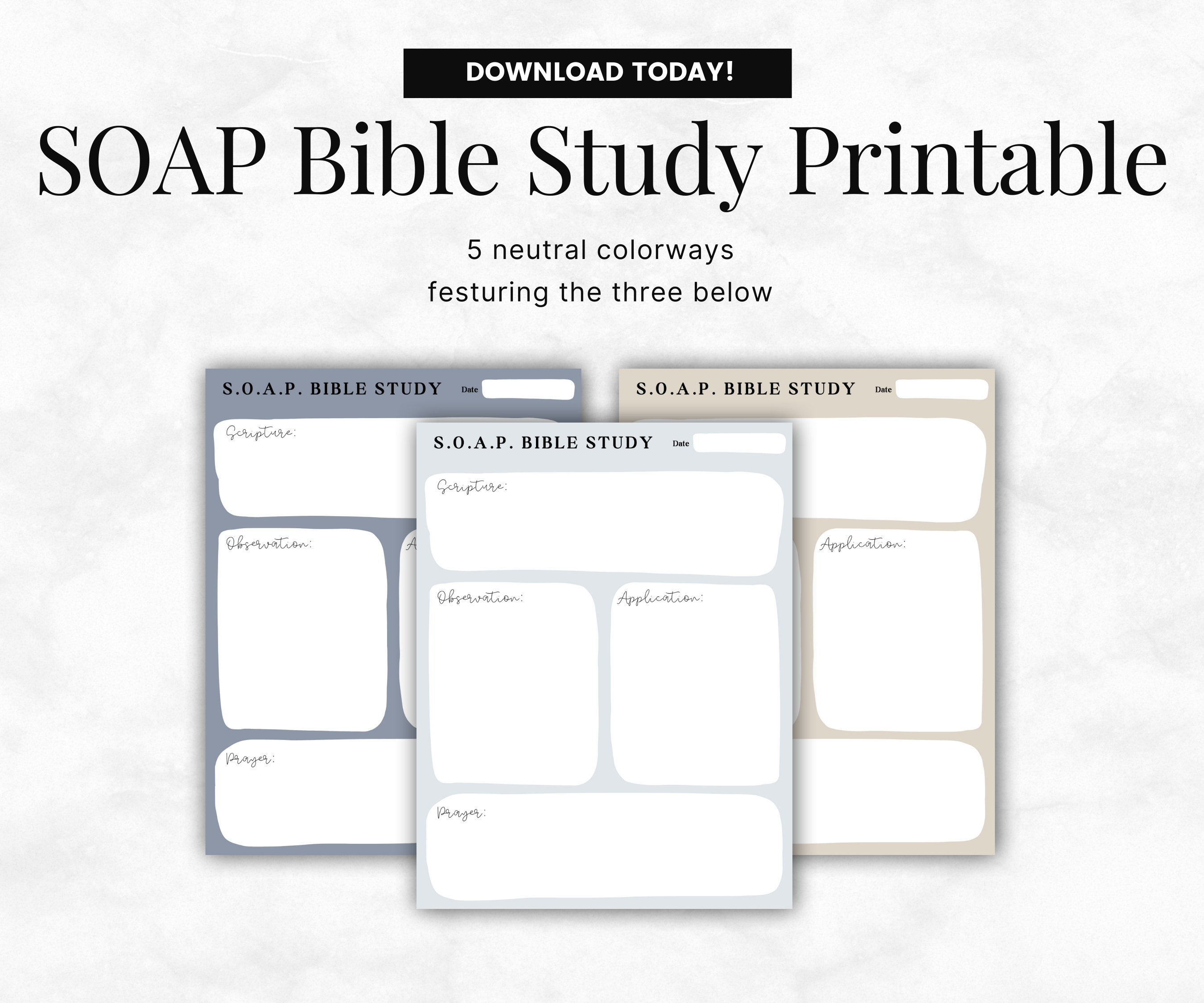 SOAP Bible Study Printable | Digital Printable Bible Study Guide | SOAP ...