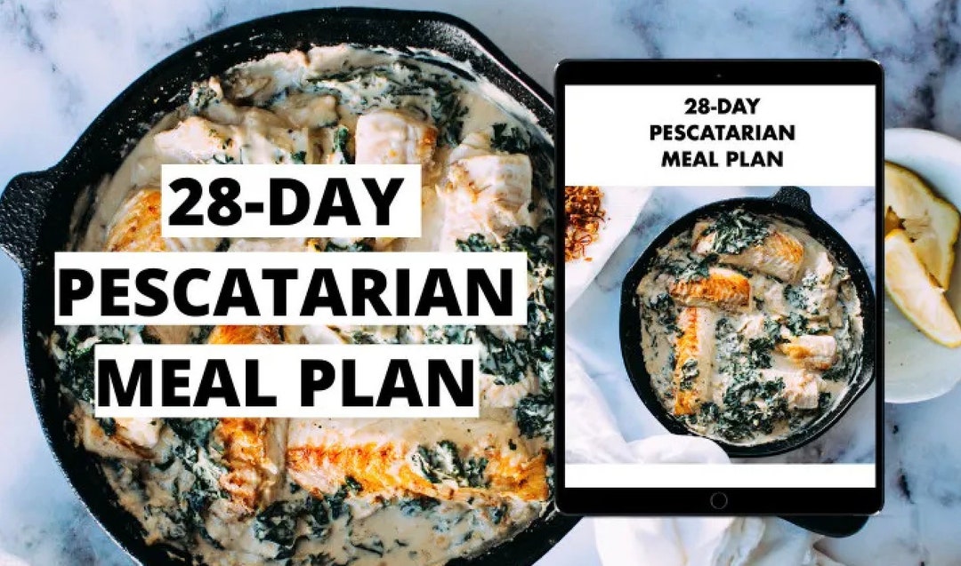 28 Day Pescatarian Meal Plan Pescatarian Diet Canva Template Diet ...