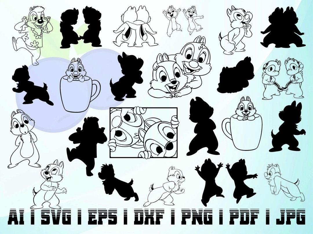 Chip N Dale Svg Silhouette Bundle Kit Instant Download - Etsy