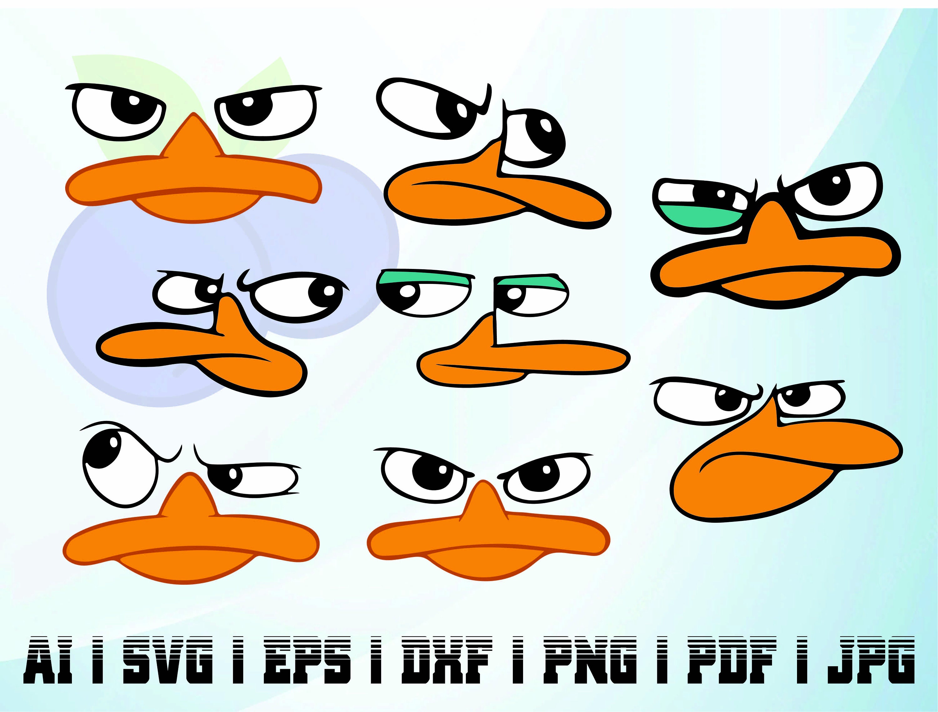 Perry Svg Cricut Ready Face Phineas and Ferb Bundle Mask - Etsy