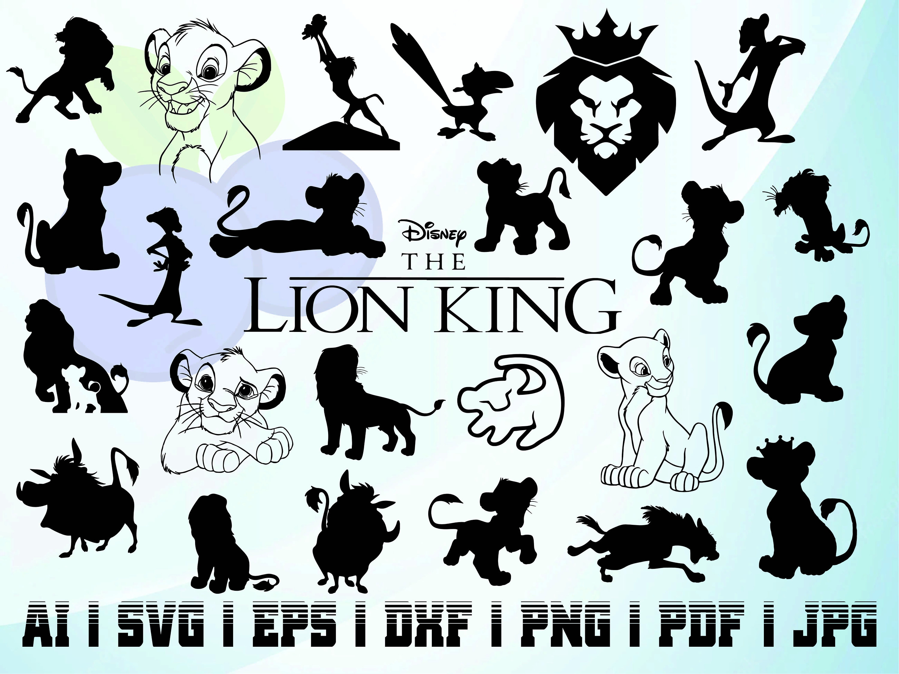 25 Lion King Svg Silhouette Bundle Kit Instant Download - Etsy