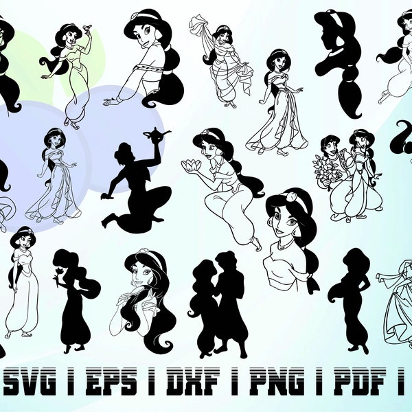 Princess Jasmine Svg - Etsy