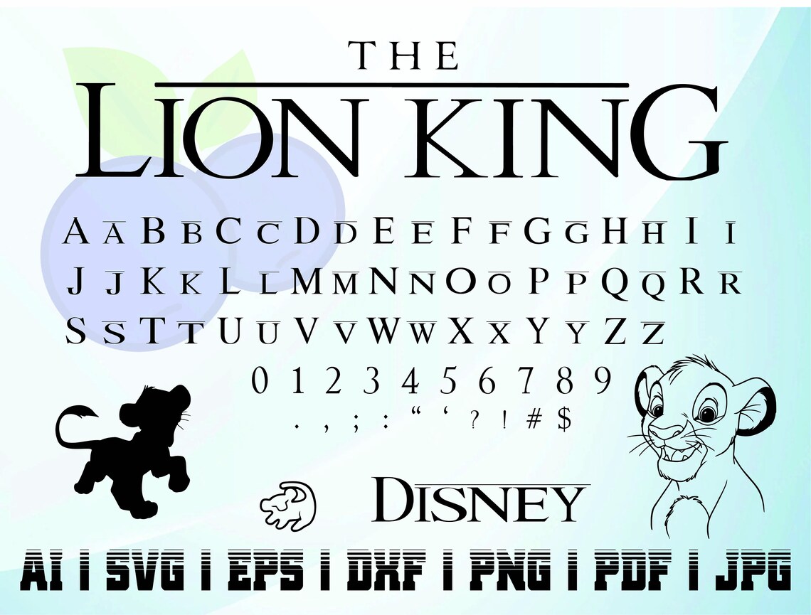 Lion King Svg Font Ttf Instant Download - Etsy