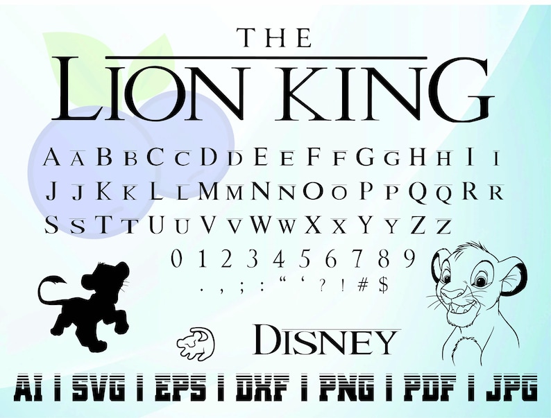 Lion King Svg Font Ttf Instant Download - Etsy