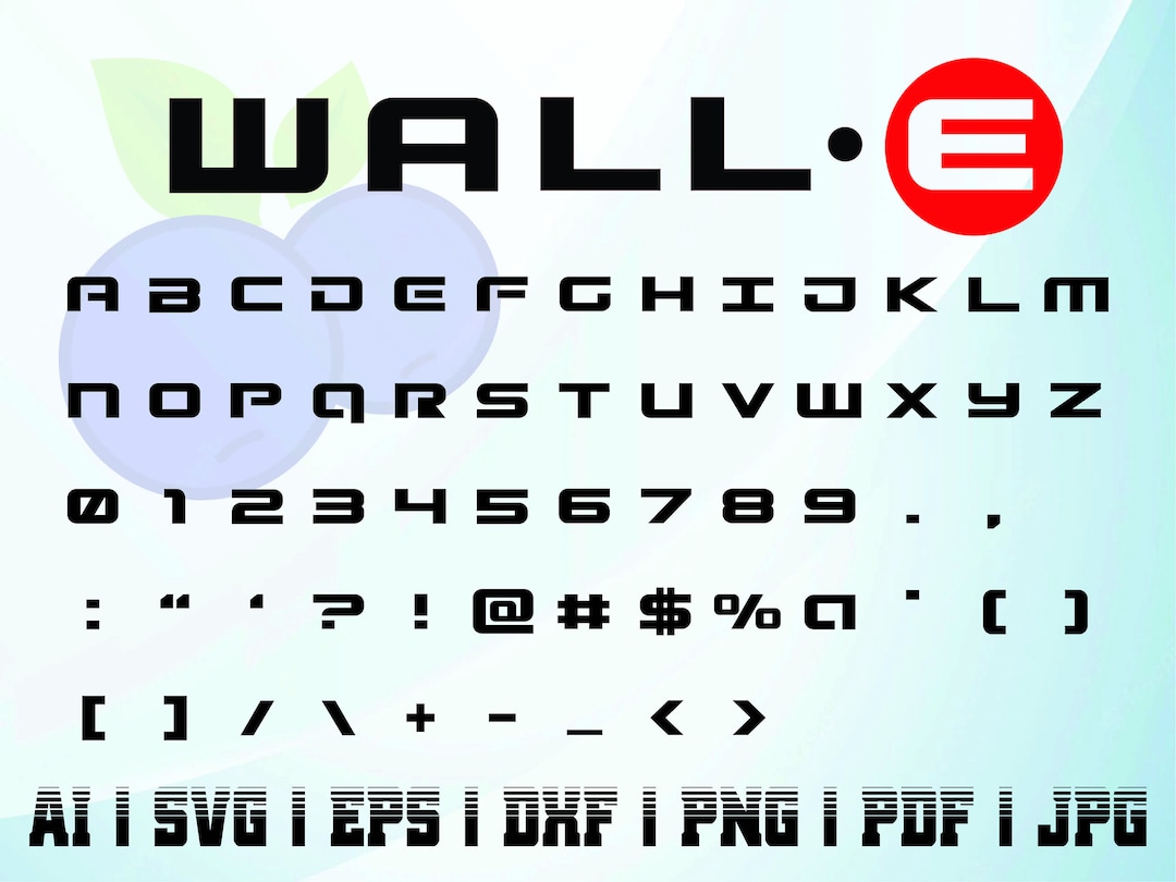 Wall E Font Svg Ttf Instant Download - Etsy