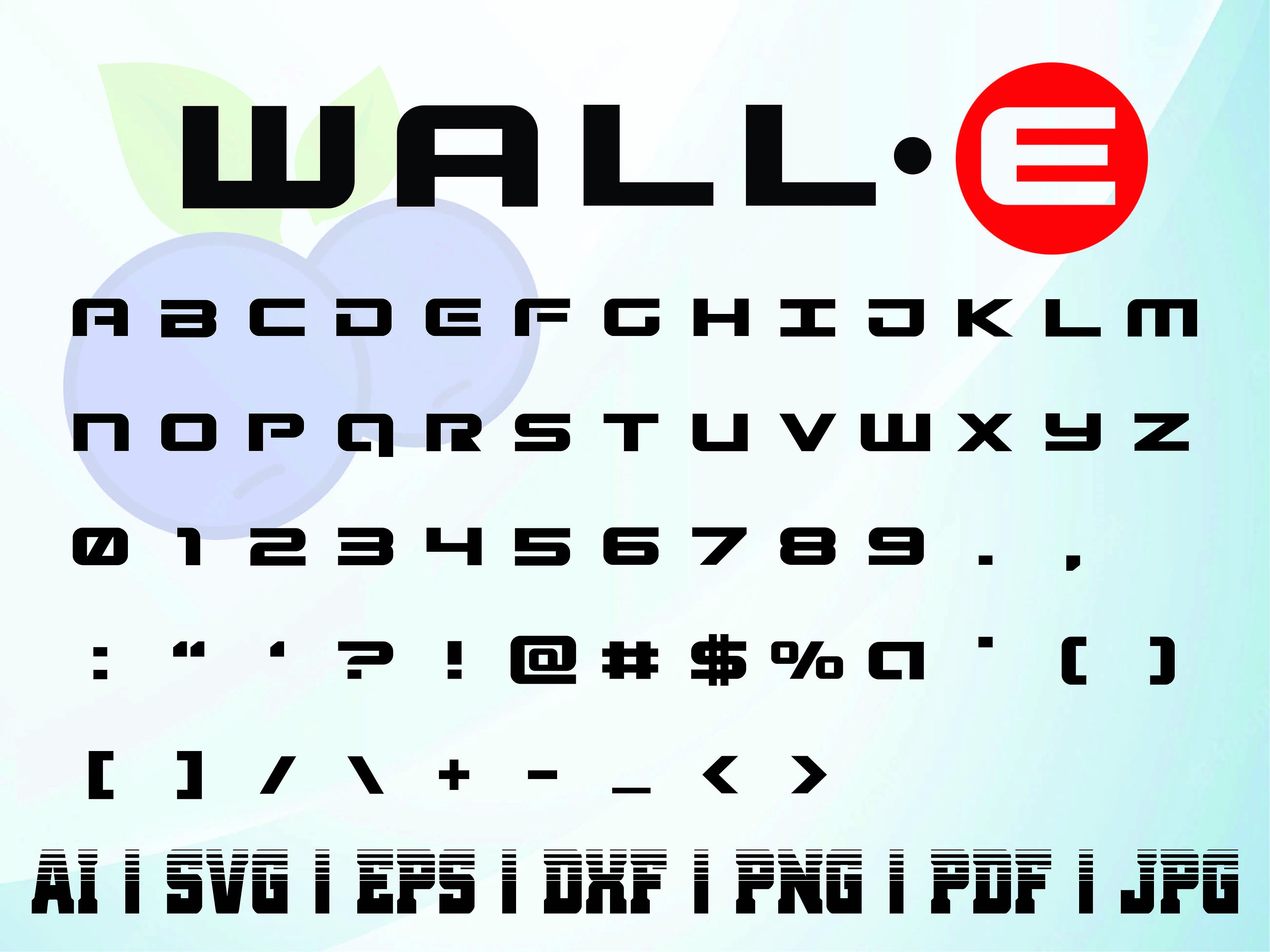Wall E Font Svg Ttf Instant Download - Etsy Hong Kong