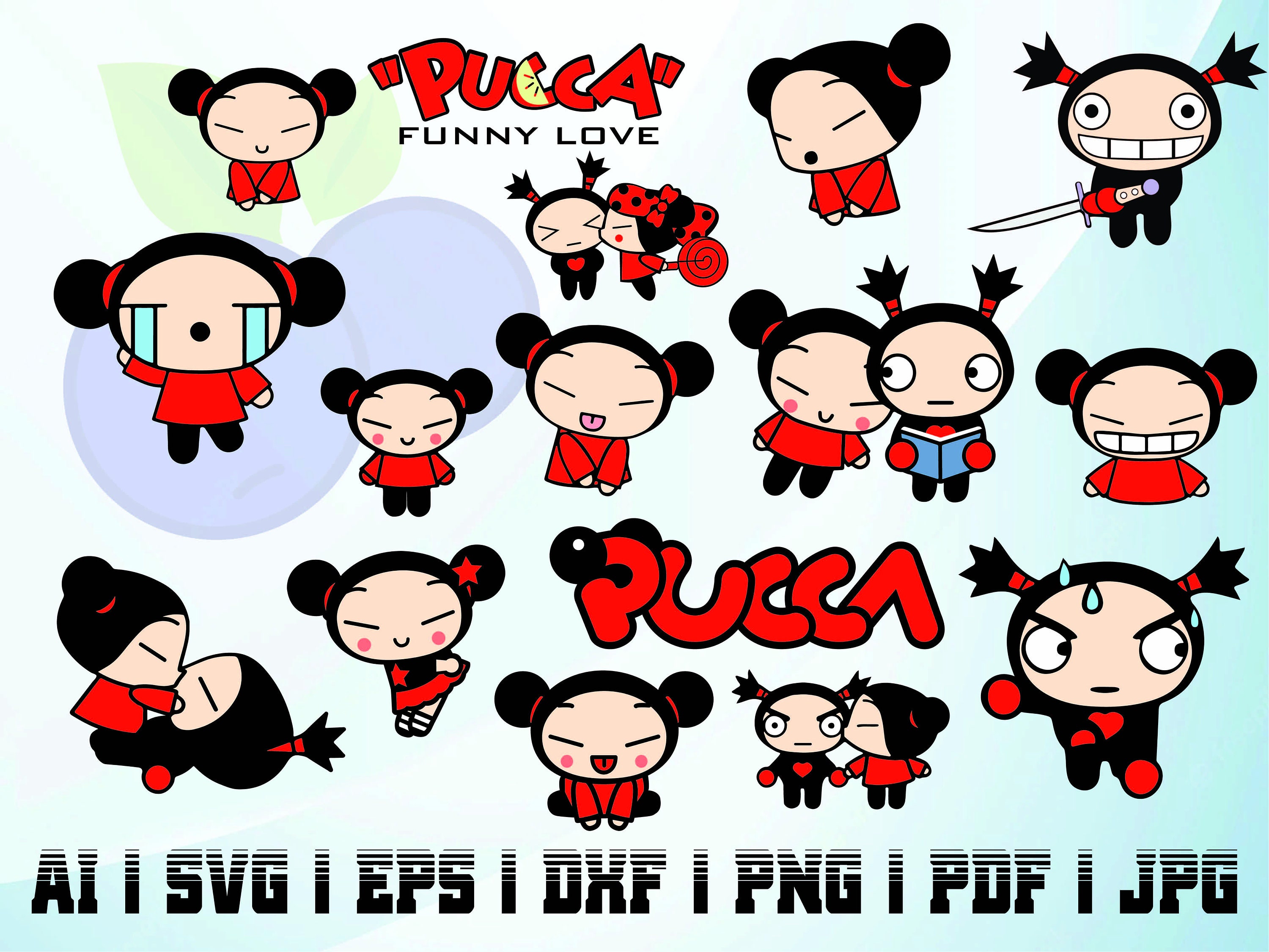 Pucca garu svg clipart cricut pronto divertente amore vector - Etsy Italia