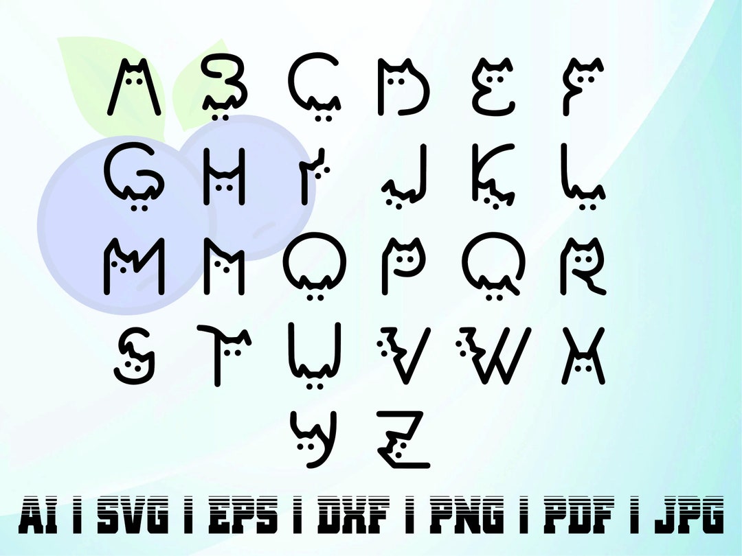 Cat Font Svg Png Alphabet Instant Download - Etsy