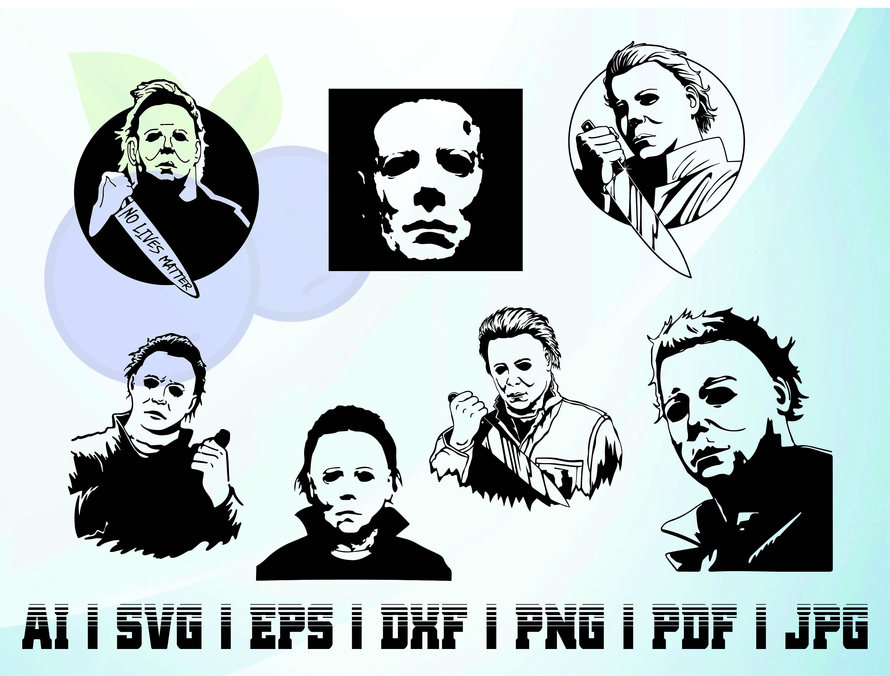 Michael Myers Svg Silhouette Bundle Kit Png Halloween Scary - Etsy