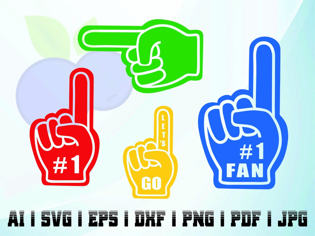 Sport Hand No 1 Fan Svg Clipart Cricut Instant Download - Etsy