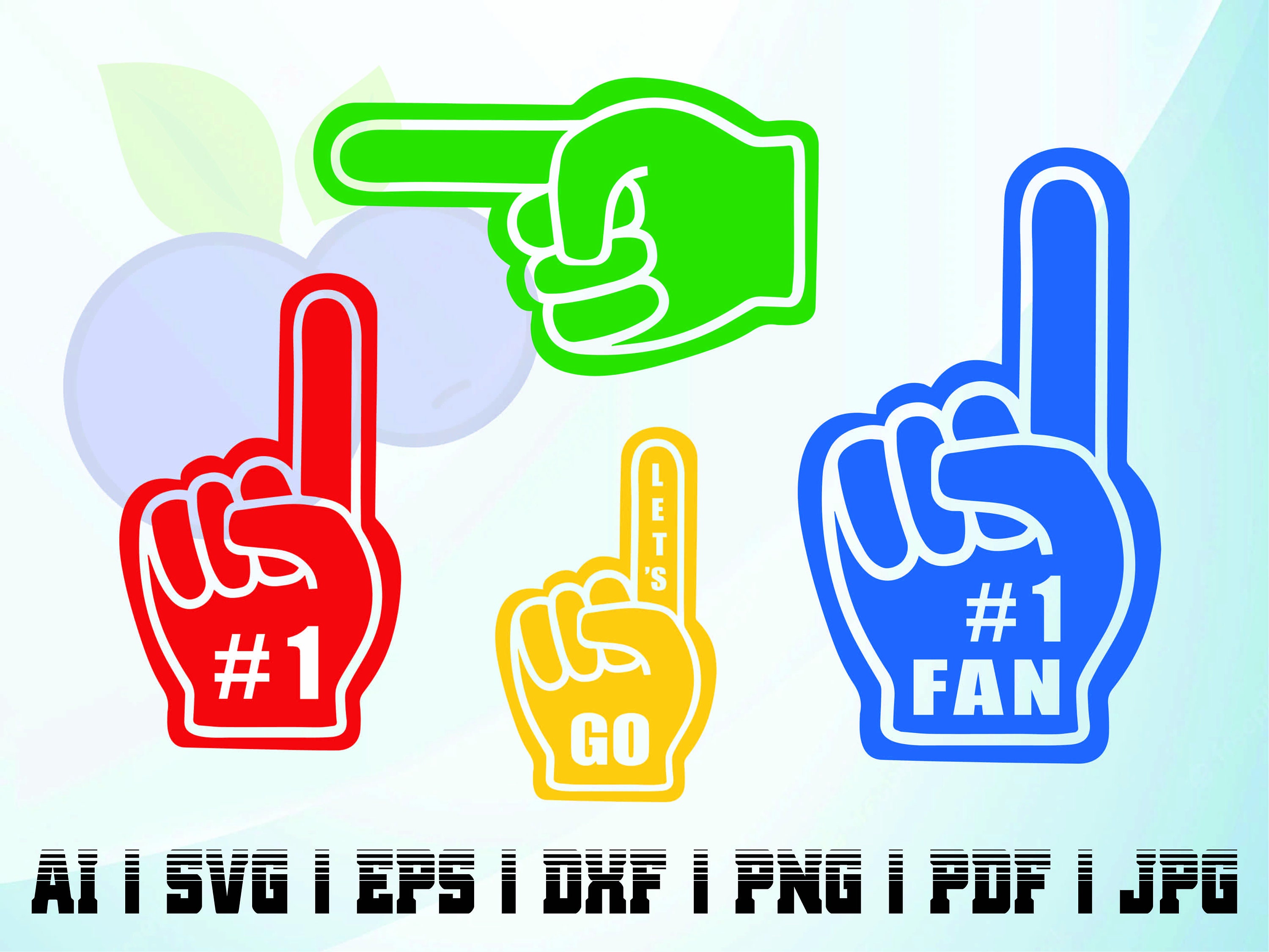 Sport Hand No 1 Fan Svg Clipart Cricut Instant Download - Etsy Australia