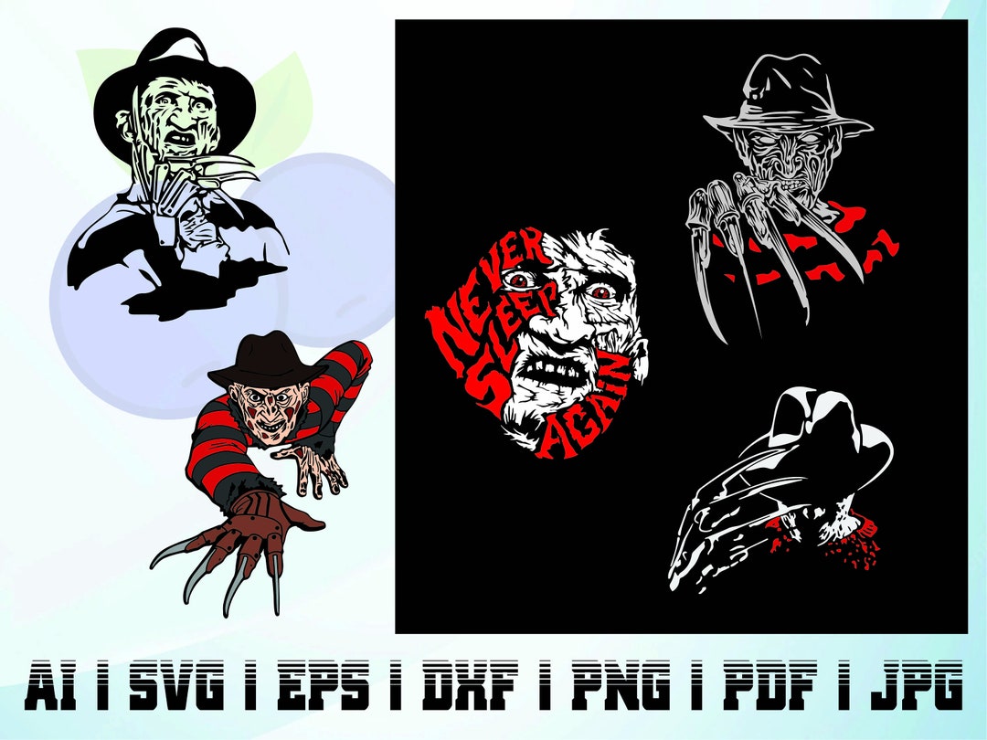 Freddy Krueger Svg Cricut Silhouette Png Scary Movie Halloween BUNDLE ...