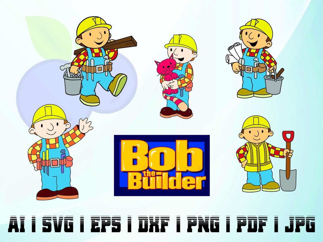 Bob the Builder Svg Cricut Ready + OUTLINE Vectors Bundle Clipart ...