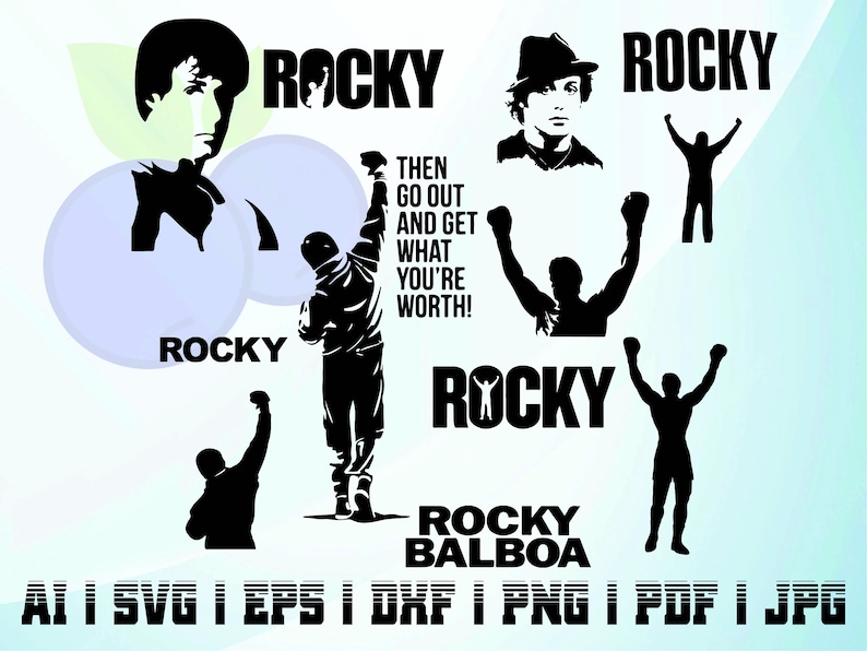 Rocky Balboa Svg Silhouette Bundle Kit Instant Download - Etsy UK
