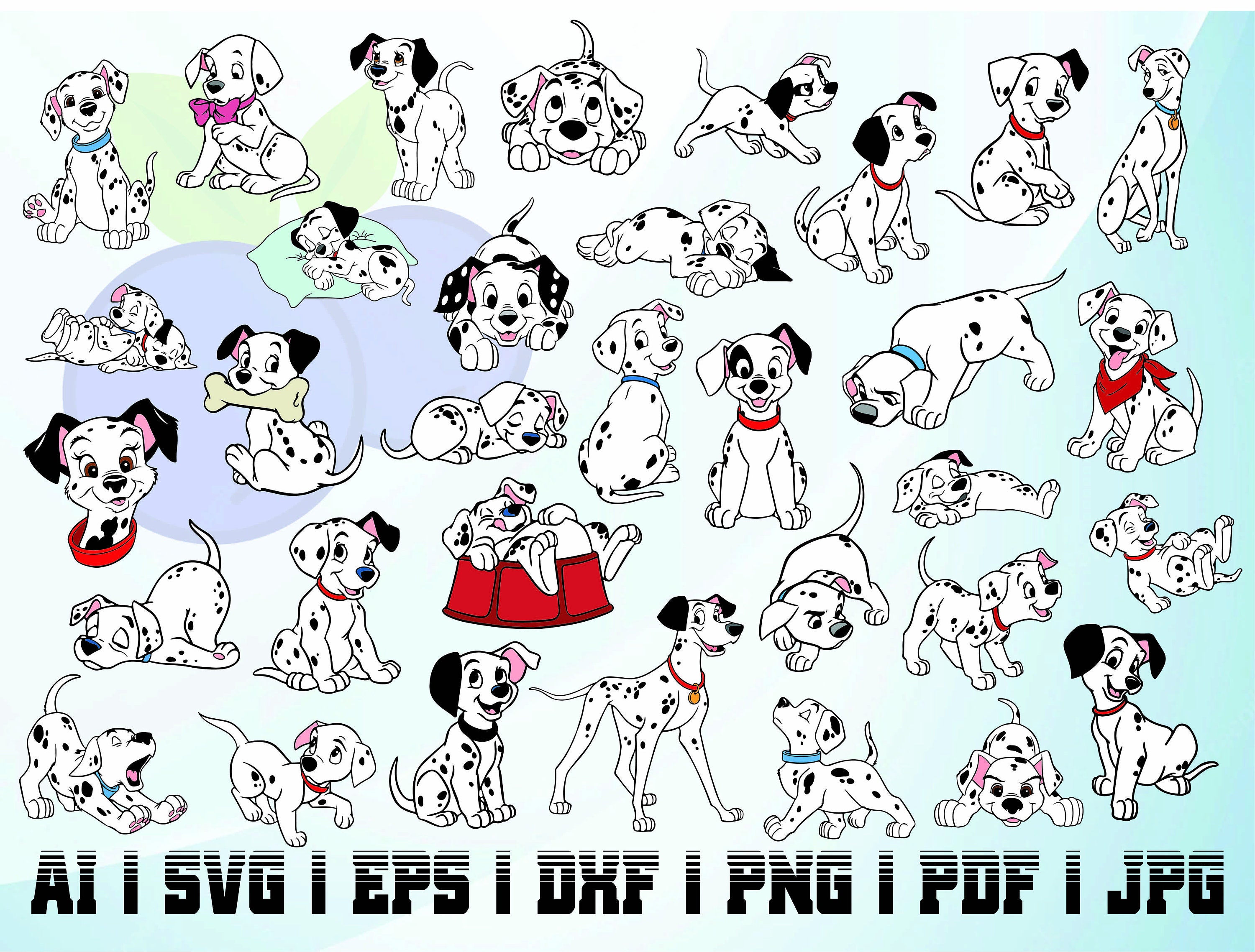 101 Dalmatians Clipart Svg Cricut Bundle Kit Instant Download - Etsy