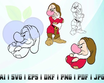 Grumpy SVG, EPS, Lifestyle Vector, Clipart, Snow White SVG, Pdf, Couple ...