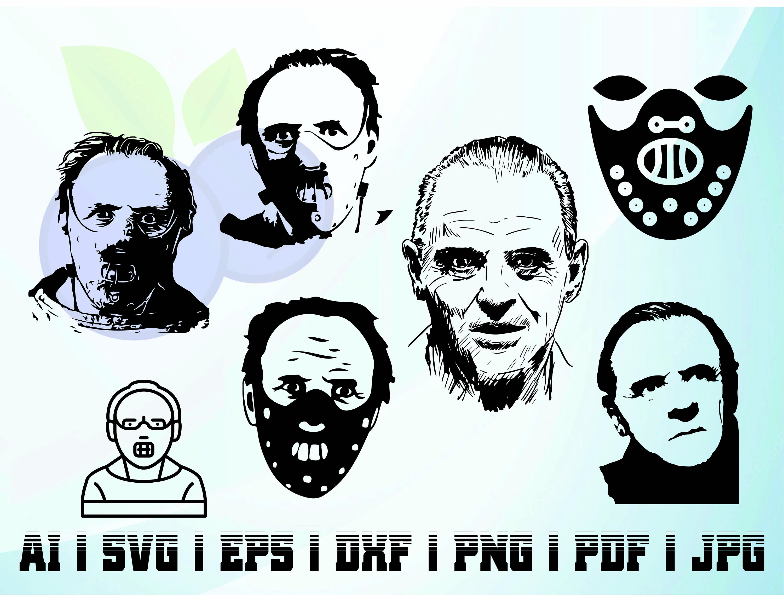 Hannibal Lecter Svg Silhouette Horror Movie Halloween Party - Etsy ...