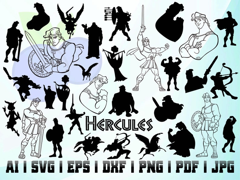30+ Hercules Svg Silhouette Vector Zeus God Instant Download - Etsy