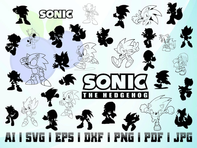 Sonic the hedgehog svg silhouette solid background vector - Etsy.de