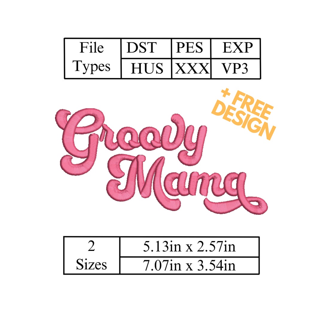 Groovy Mama Embroidery Design File Plus an Extra - Etsy