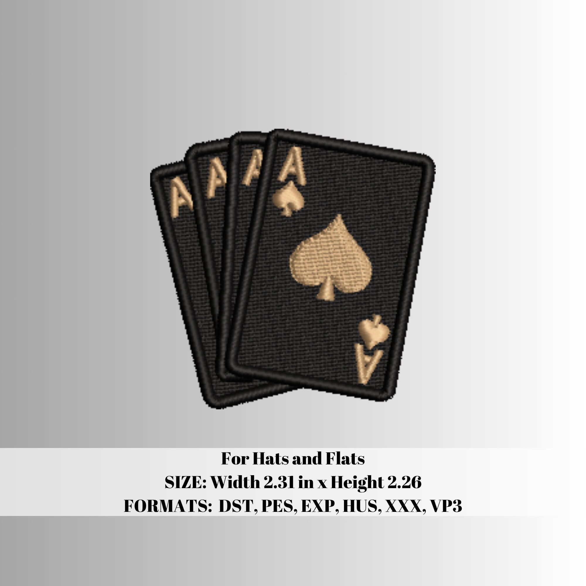 Poker Cards Embroidery Design, Made for Hats and Flats. - Etsy