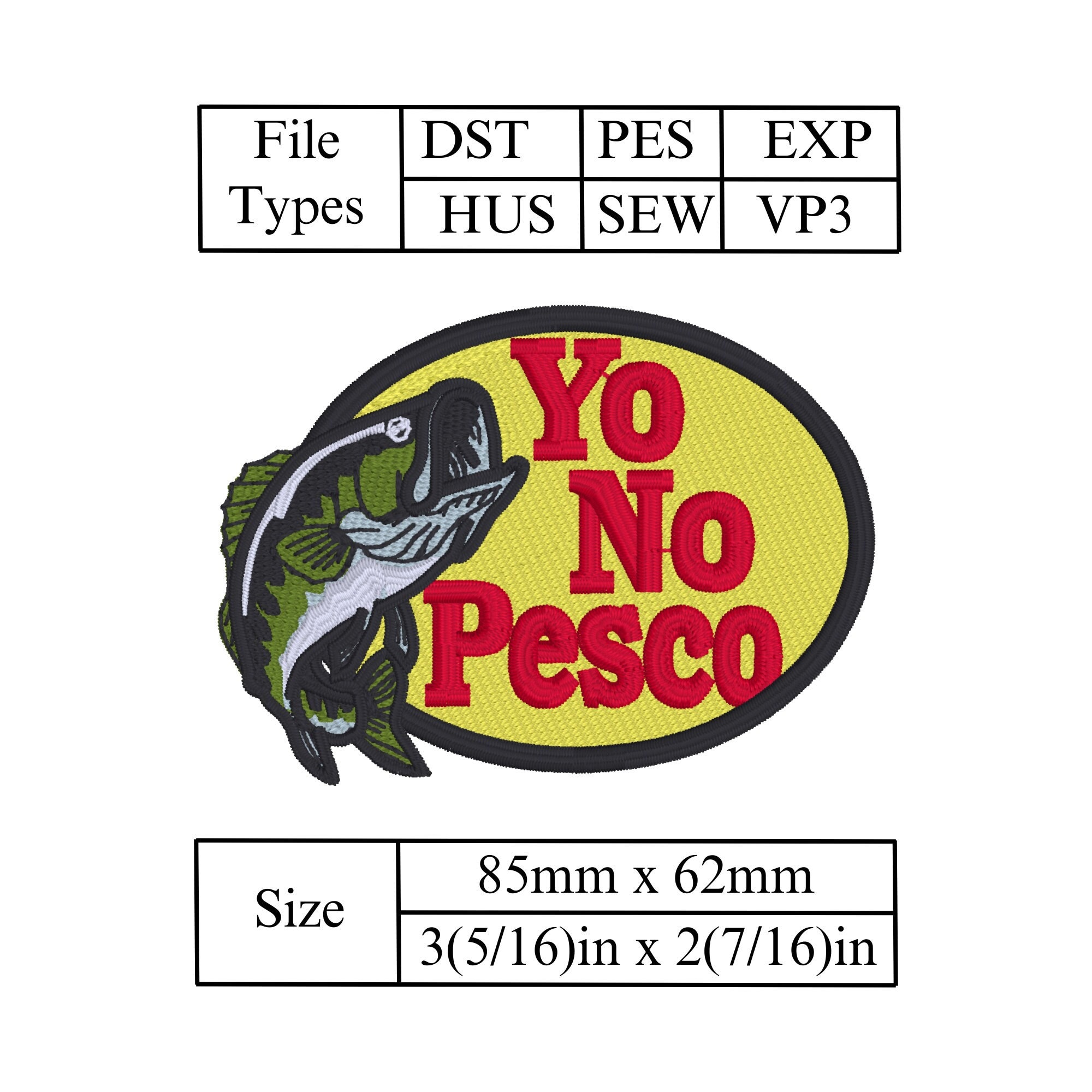Yo No Pesco Embroidery Design, Made for Hats and Flats. - Etsy
